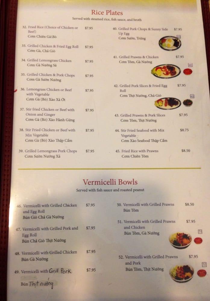 Menu at Phở 84 restaurant, Lynnwood, 196th St SW