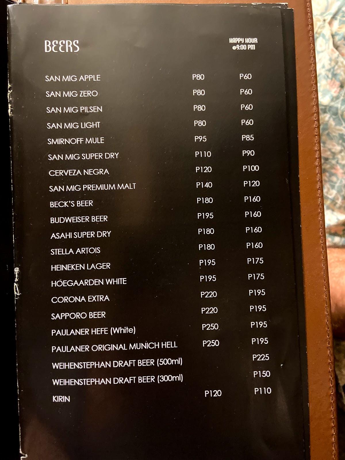 Menu at Q Kitchen restaurant, Tacloban City