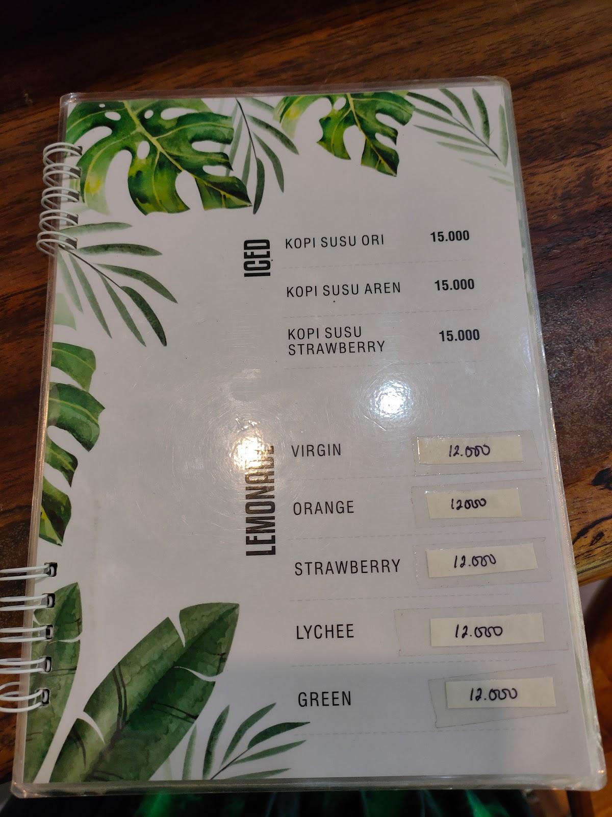 Menu at SEA Coffee cafe, Madiun