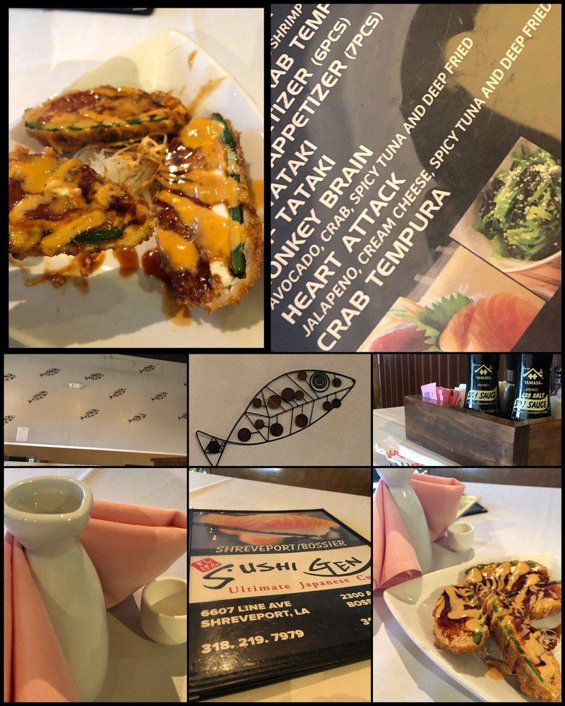 Menu at Sushi Gen restaurant, Bossier City