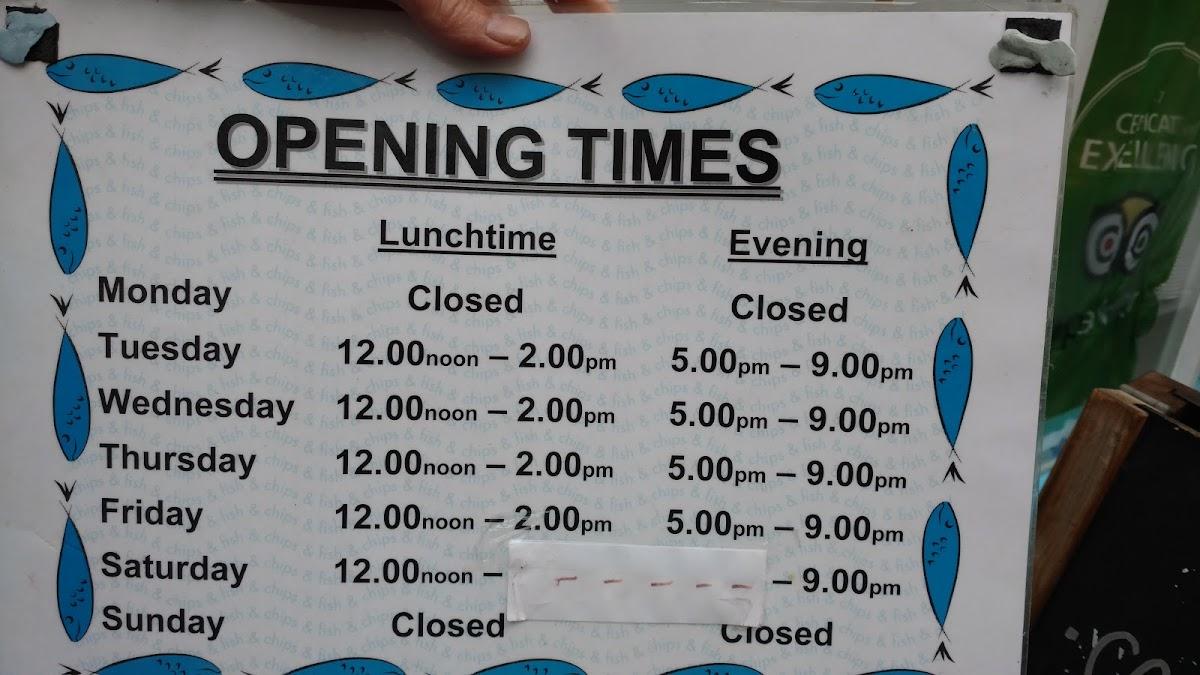 Menu at The Jolly Good Fish Cafe, Teignmouth