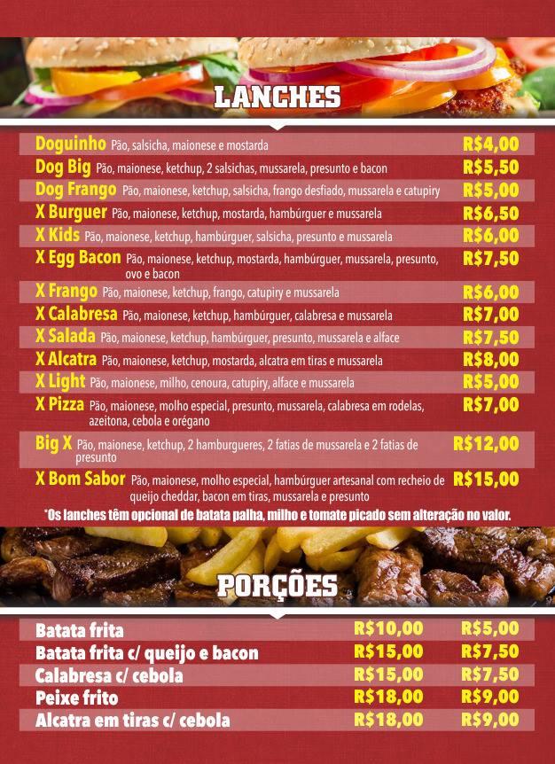 Menu at Bom Sabor restaurant, Cornélio Procópio