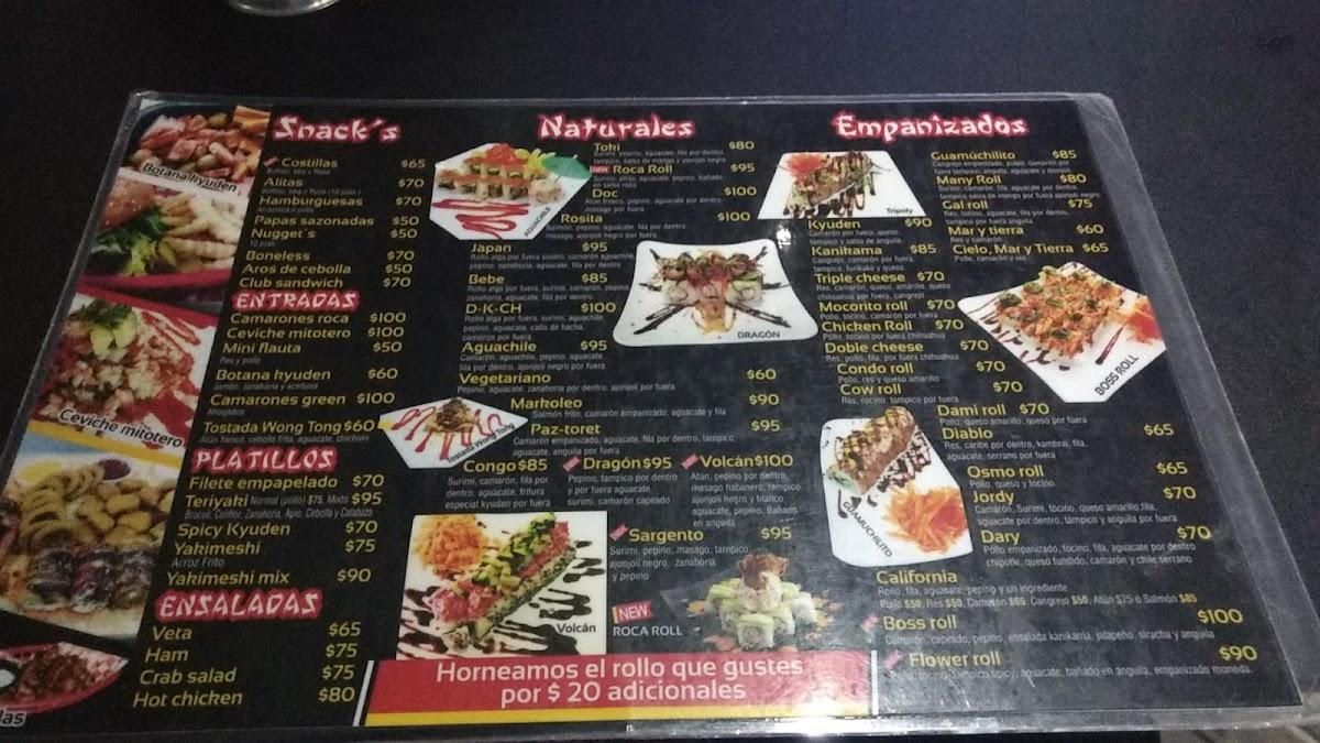 Carta de Kyuden Sushi Bar, Mocorito