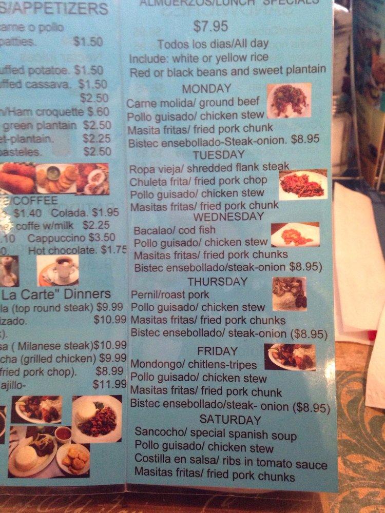 Menu at Latin Cafe, Deltona