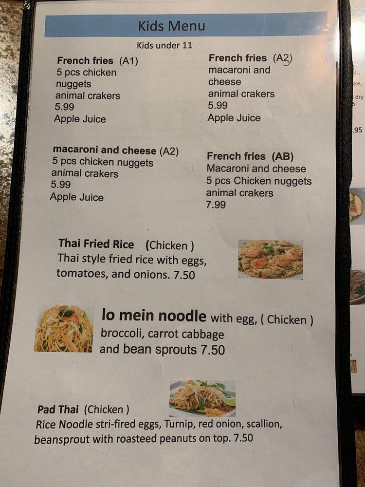 Menu at Numprik Thai Lao restaurant, Monroe