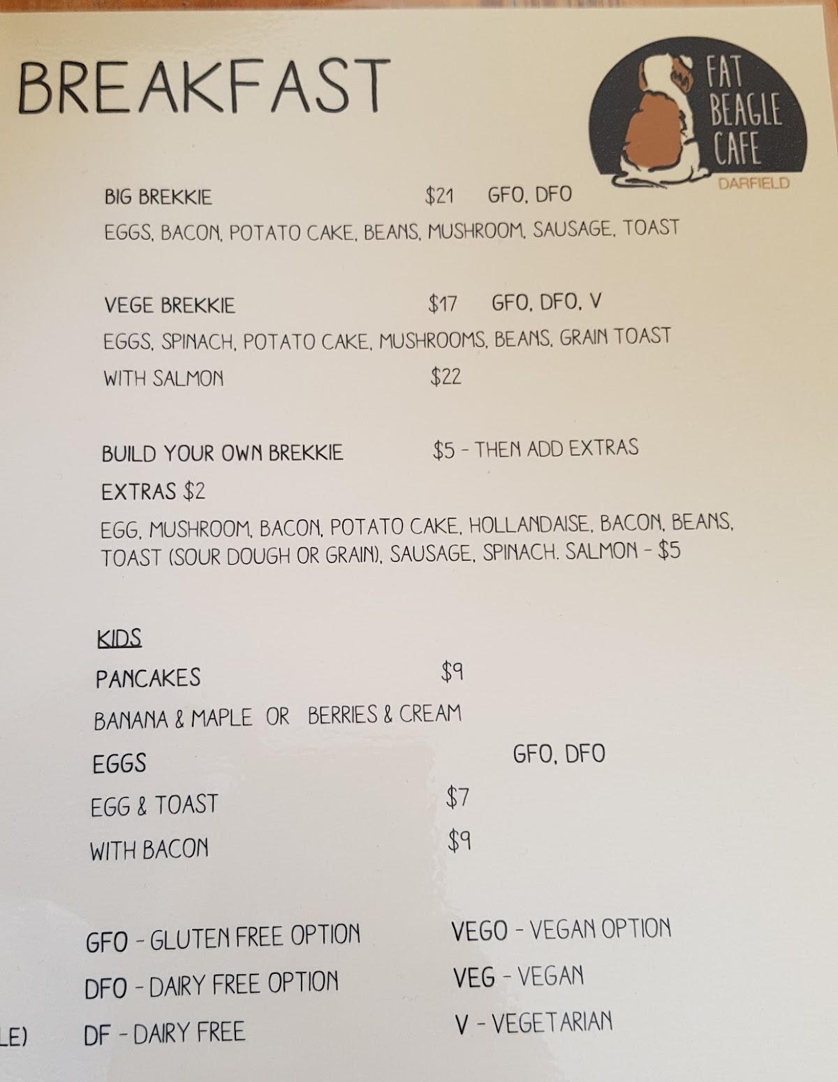 Menu at Dalethorpe House - the cafe, Darfield