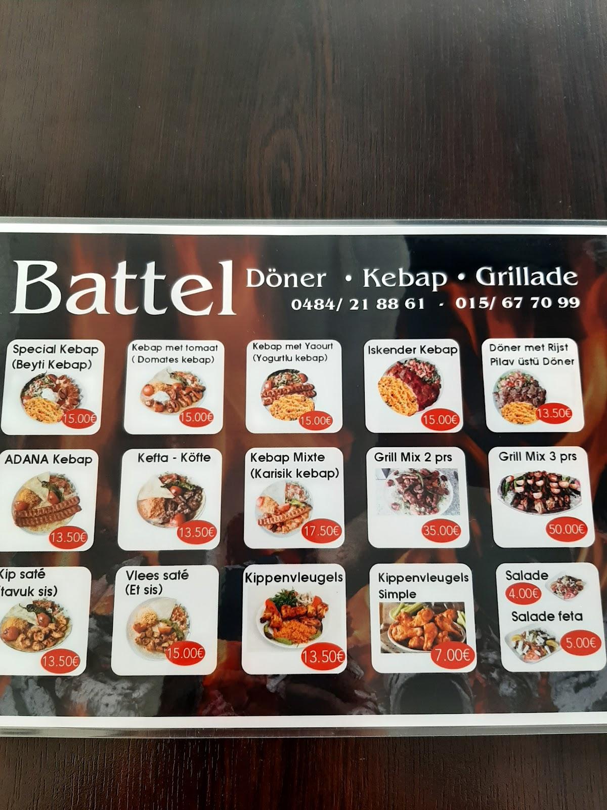 Menu at Battel Kebap, Mechelen