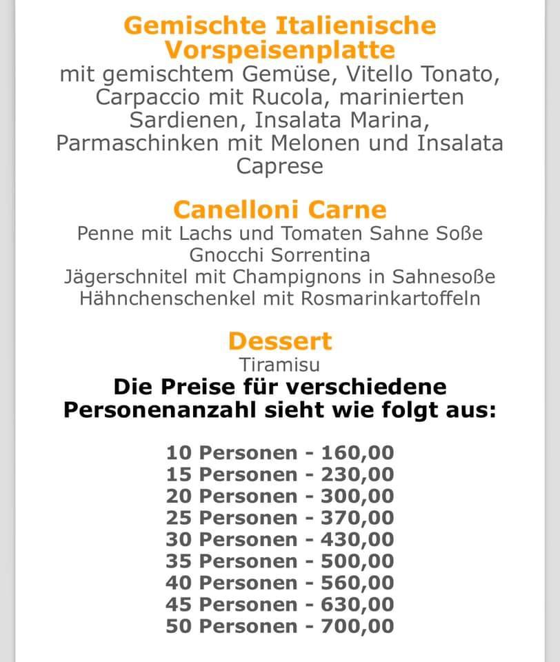 Speisekarte von Pizzeria La Pizzetta, Erftstadt