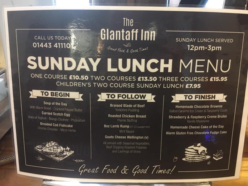 Menu at The Glantaff Inn pub & bar, Treharris