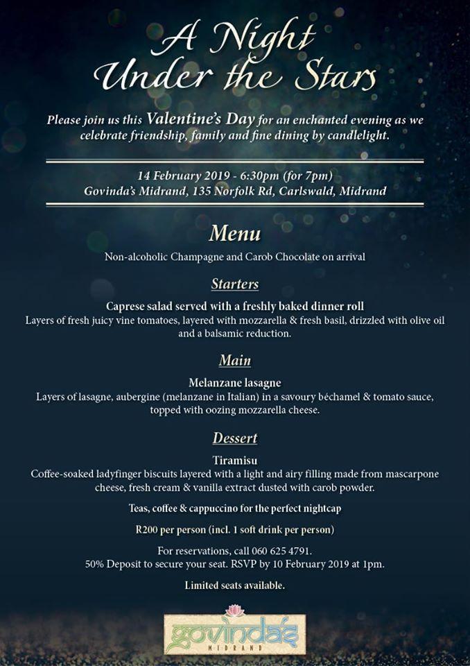 Menu at Govinda's - Iskcon Midrand restaurant, Randburg