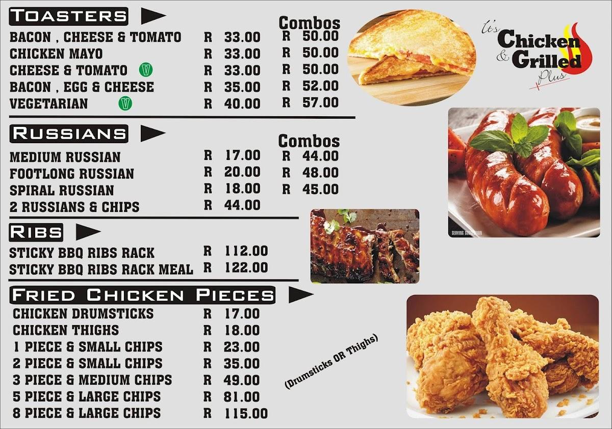 Menu at It's Chicken & Grilled Plus Northview restaurant, Johannesburg