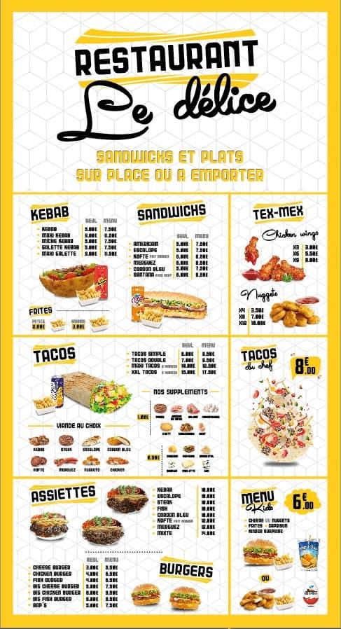 Menu at Restaurant le délice, Les Avenières