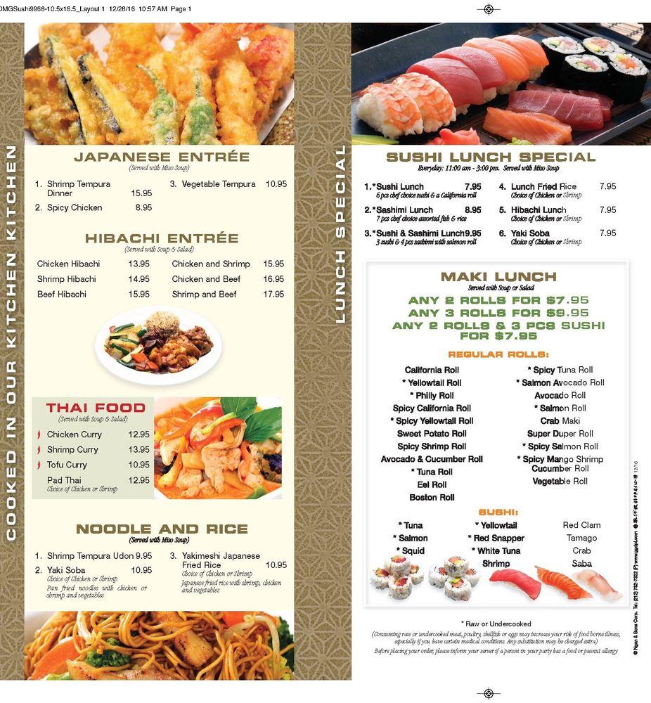 Menu at OMG Sushi restaurant, Newport News