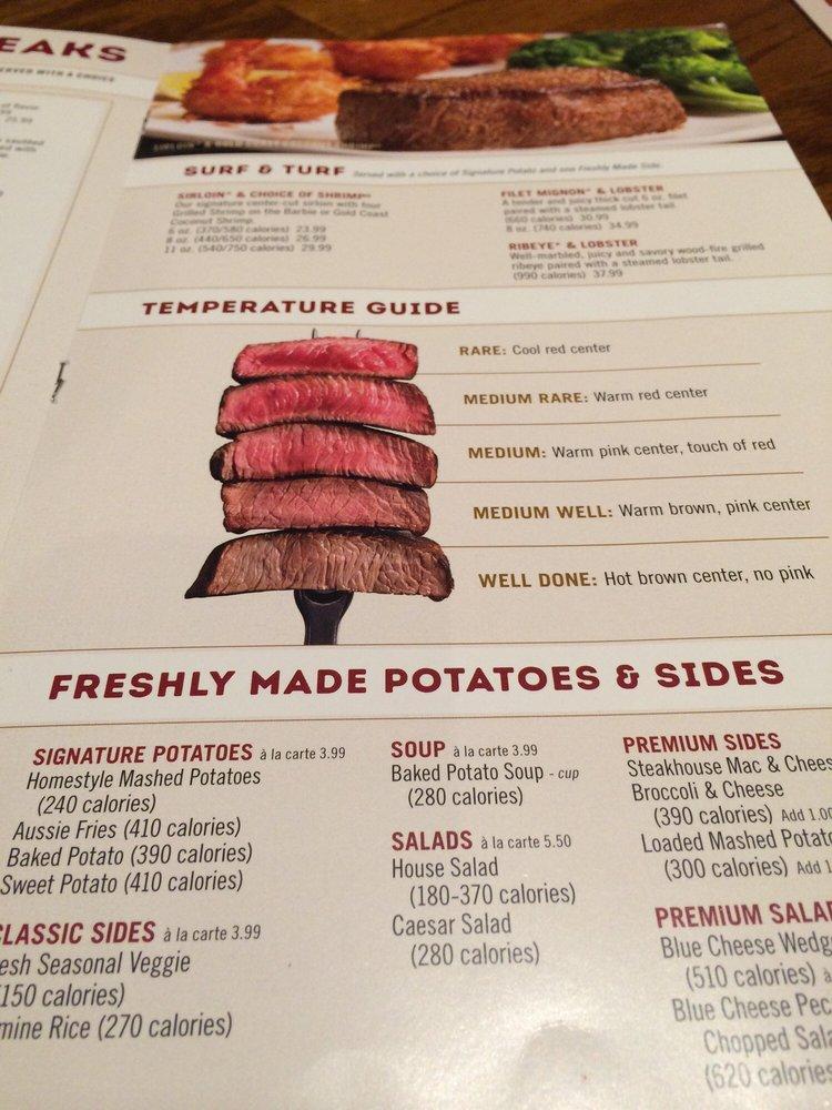 Menu at Outback Steakhouse, Springfield