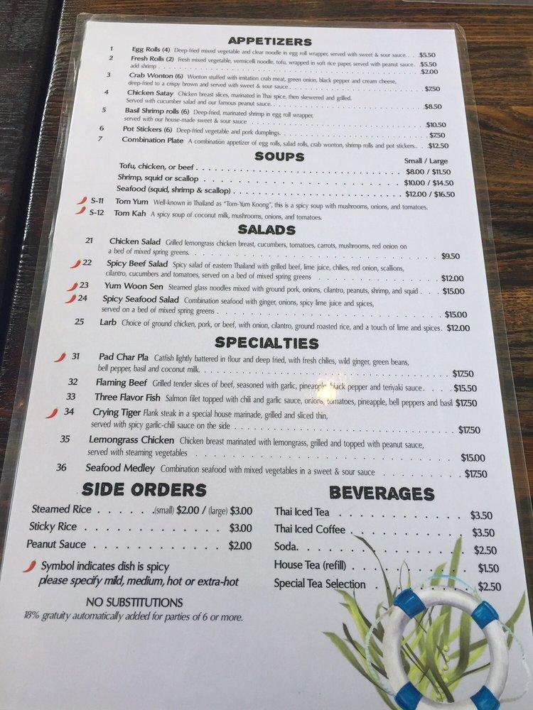 Menu at Thai Port Restaurant Newport, Newport