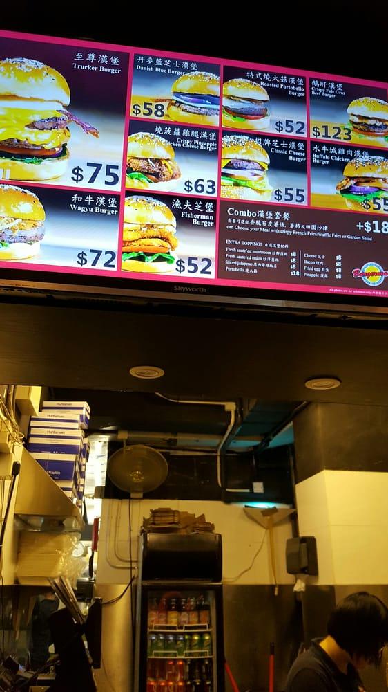 Menu at Burgerman restaurant, Hong Kong, ground floor 65