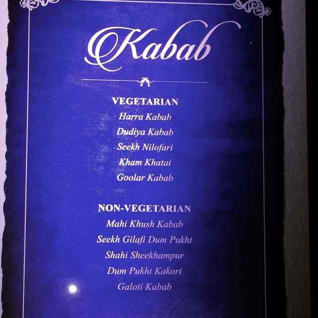 Menu at Dum Pukht, New Delhi