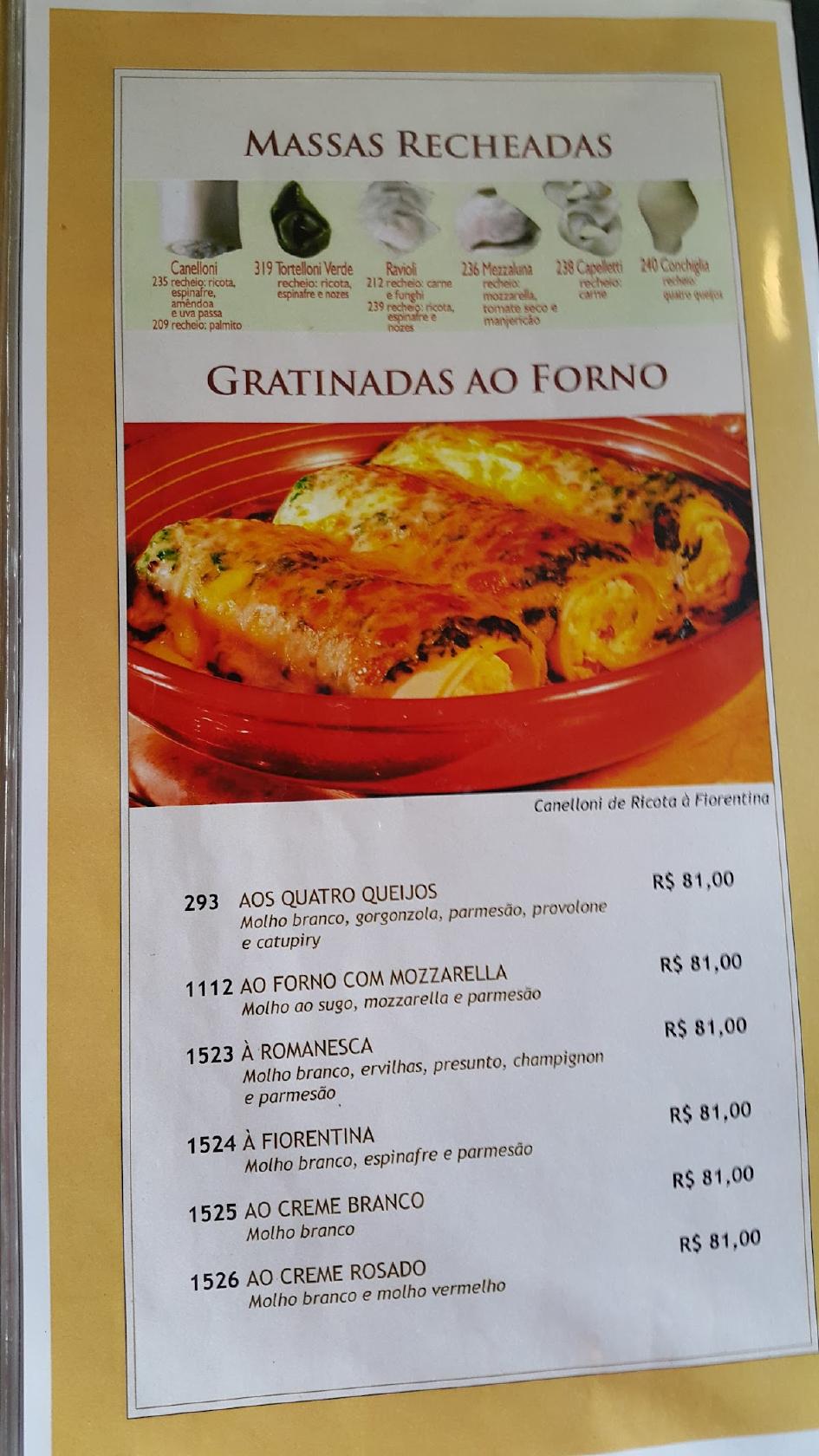 Menu em Famiglia Mancini Trattoria restaurante, São Paulo, Rua Avanhandava