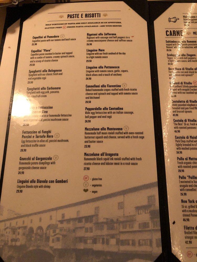 Menu at Ristorante Mamma Gina restaurant, Palm Desert