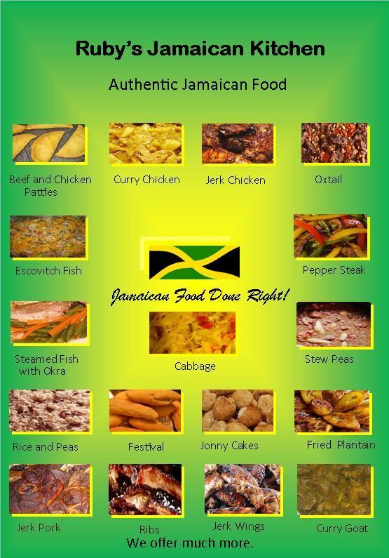 Menu at Ruby's Jamaican Kitchen restaurant, Alexandria