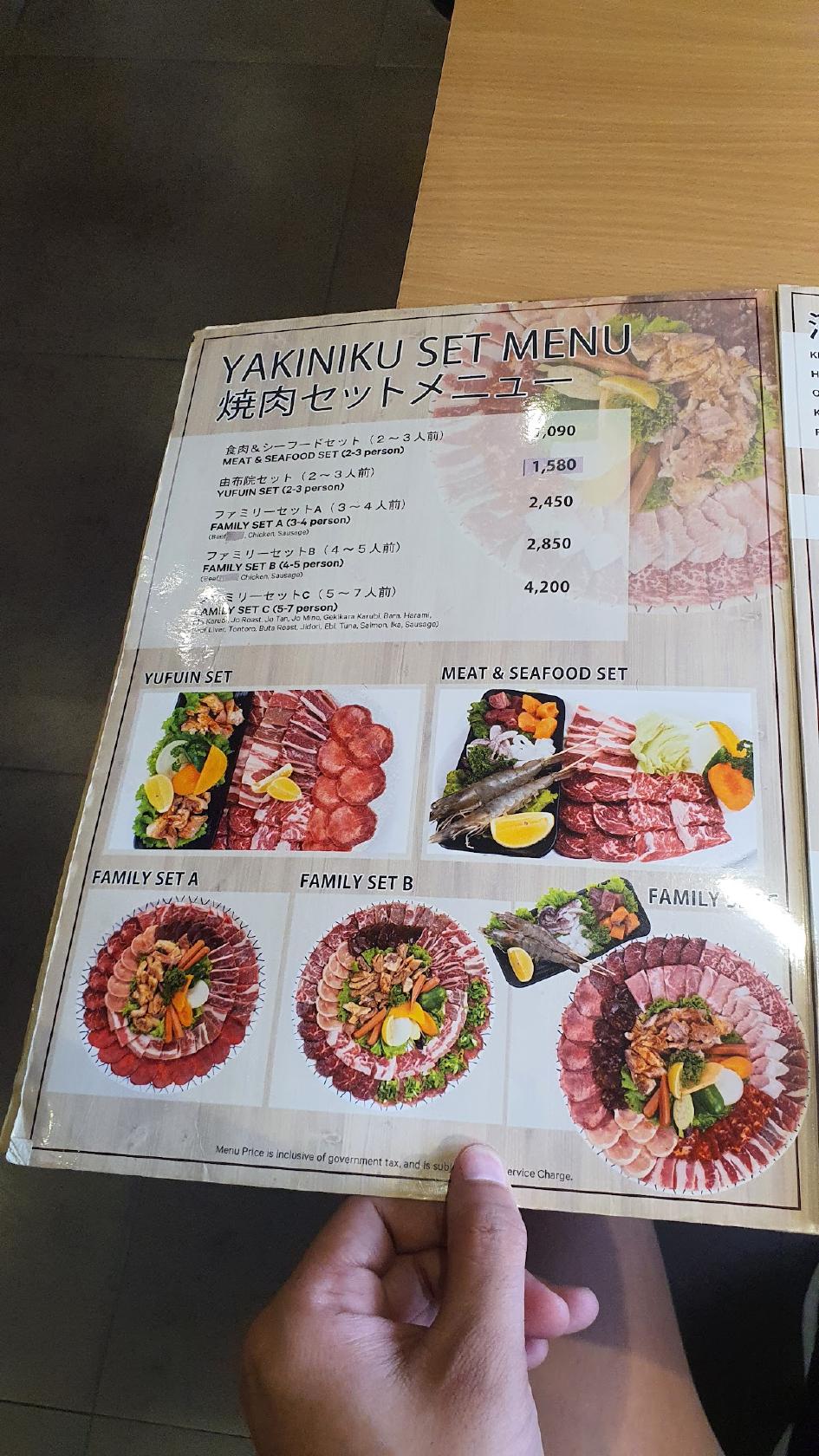 Menu at Yu-Fu-In Yakiniku and Japanese Restaurant, Angeles, 1st St