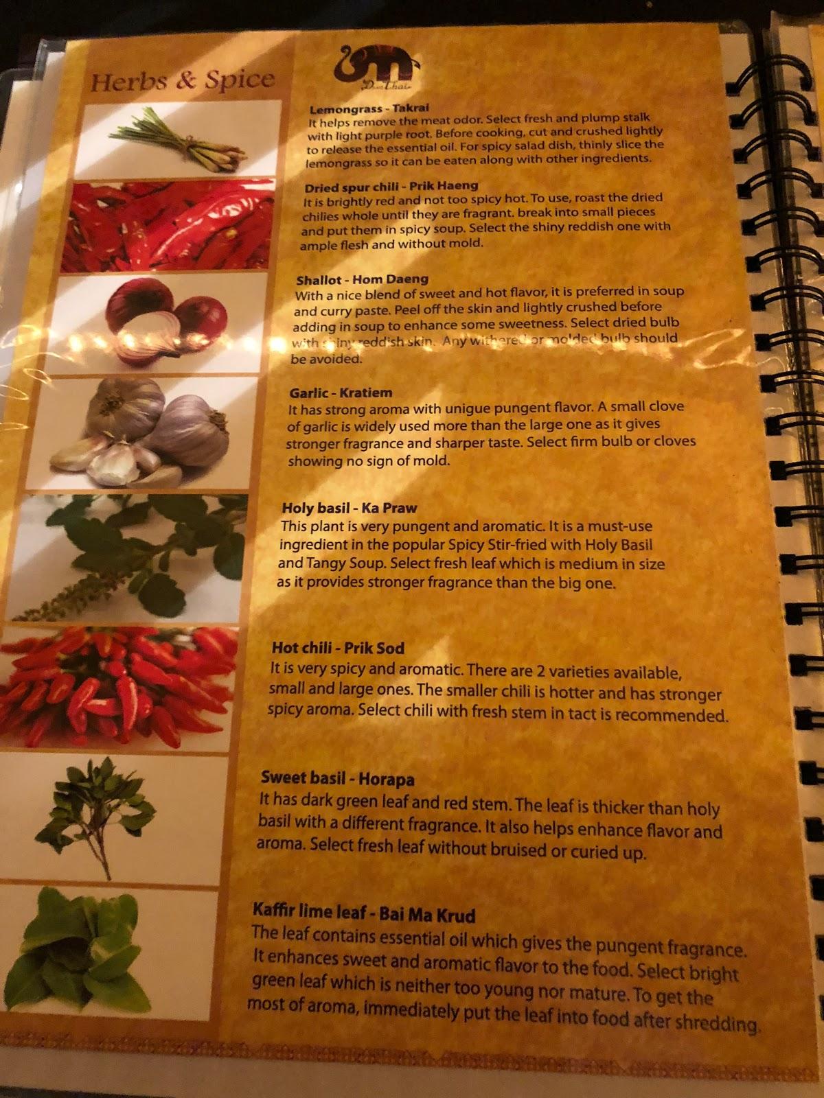 Menu at Dusit Thai Cuisine restaurant, Newport