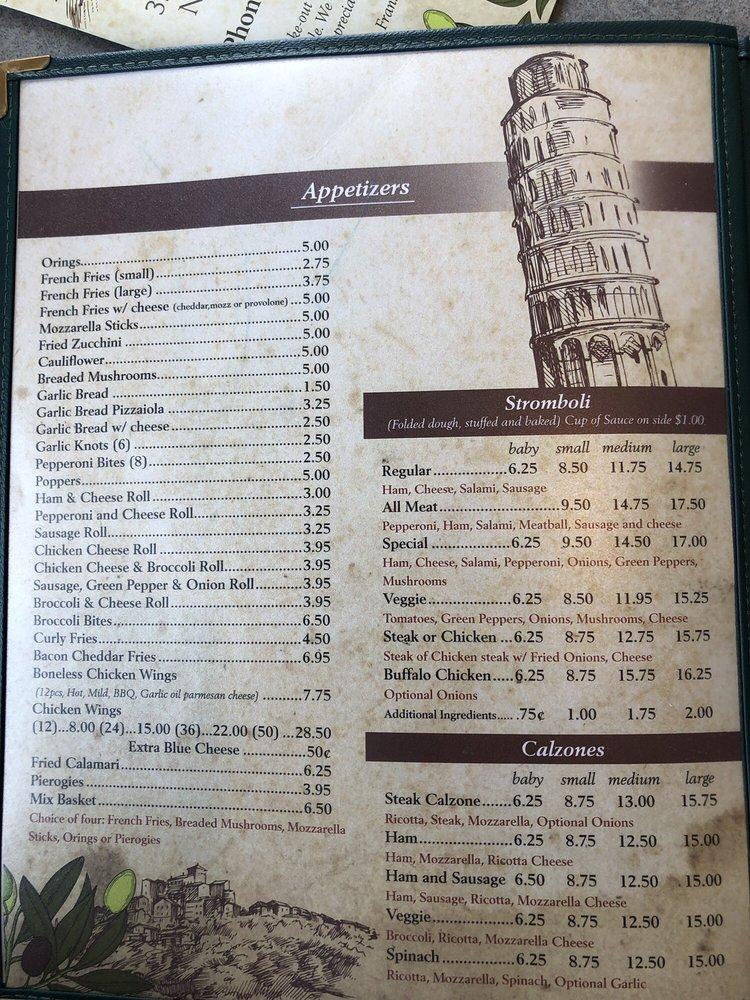 Menu at Palermo Pizza & Italian Restaurant, New Holland