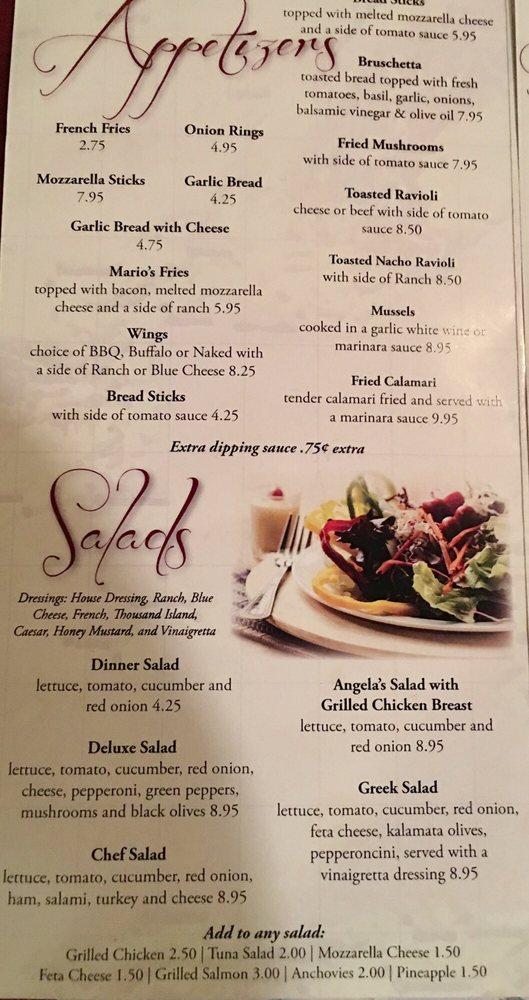Menu at Angela's Italian Ristorante pizzeria, Powhatan