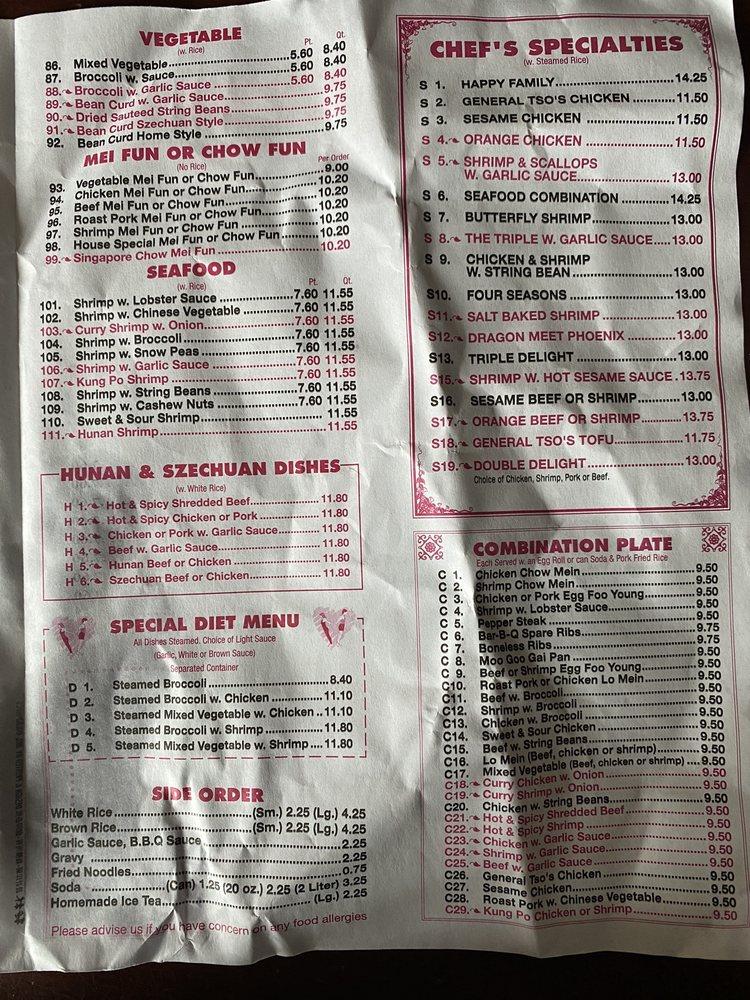 Menu at Jackie Chan's Kitchen Chinese restaurant, Wyandanch