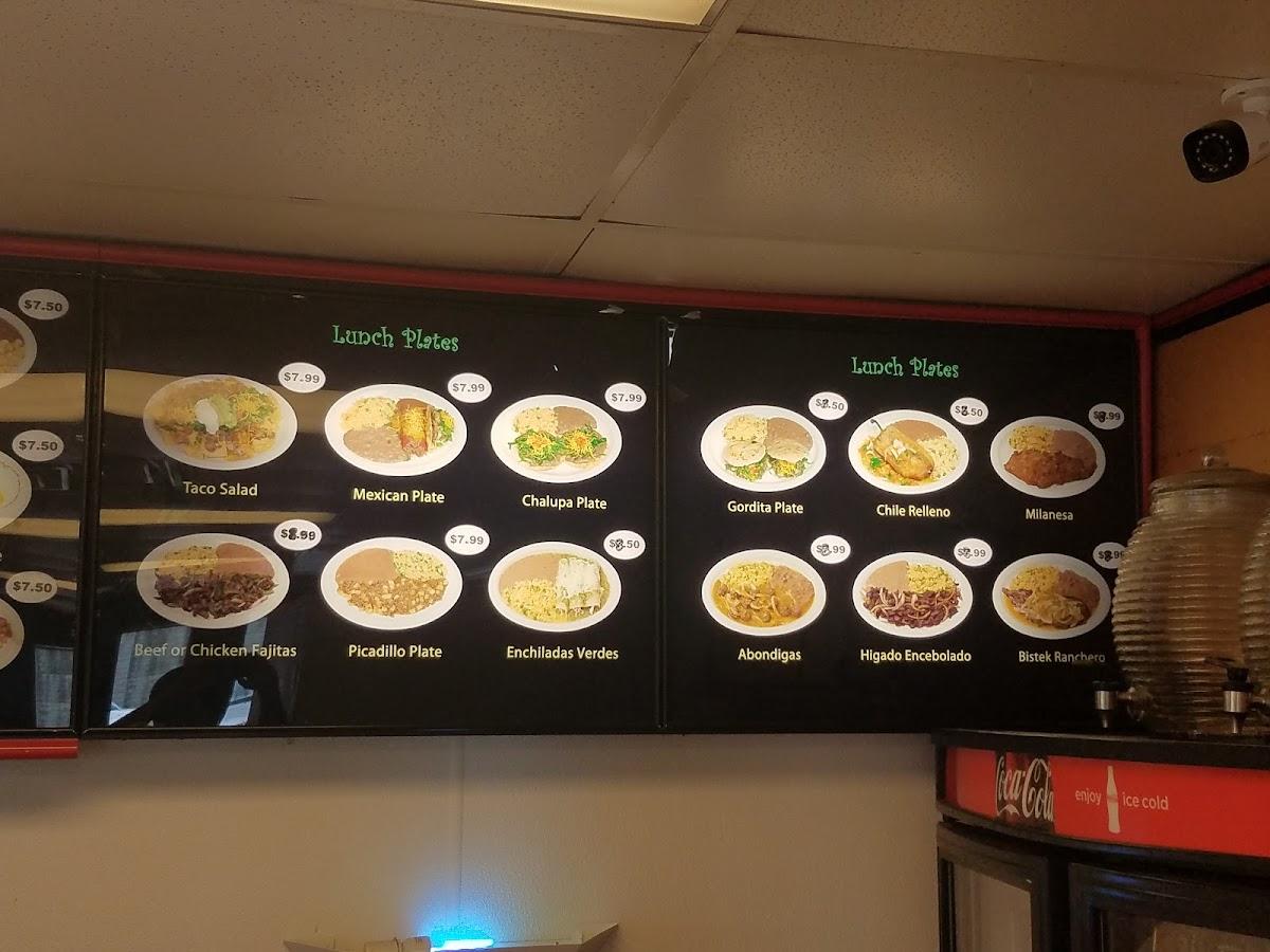 Menu at Picadillo Mexican Restaurant, Bulverde
