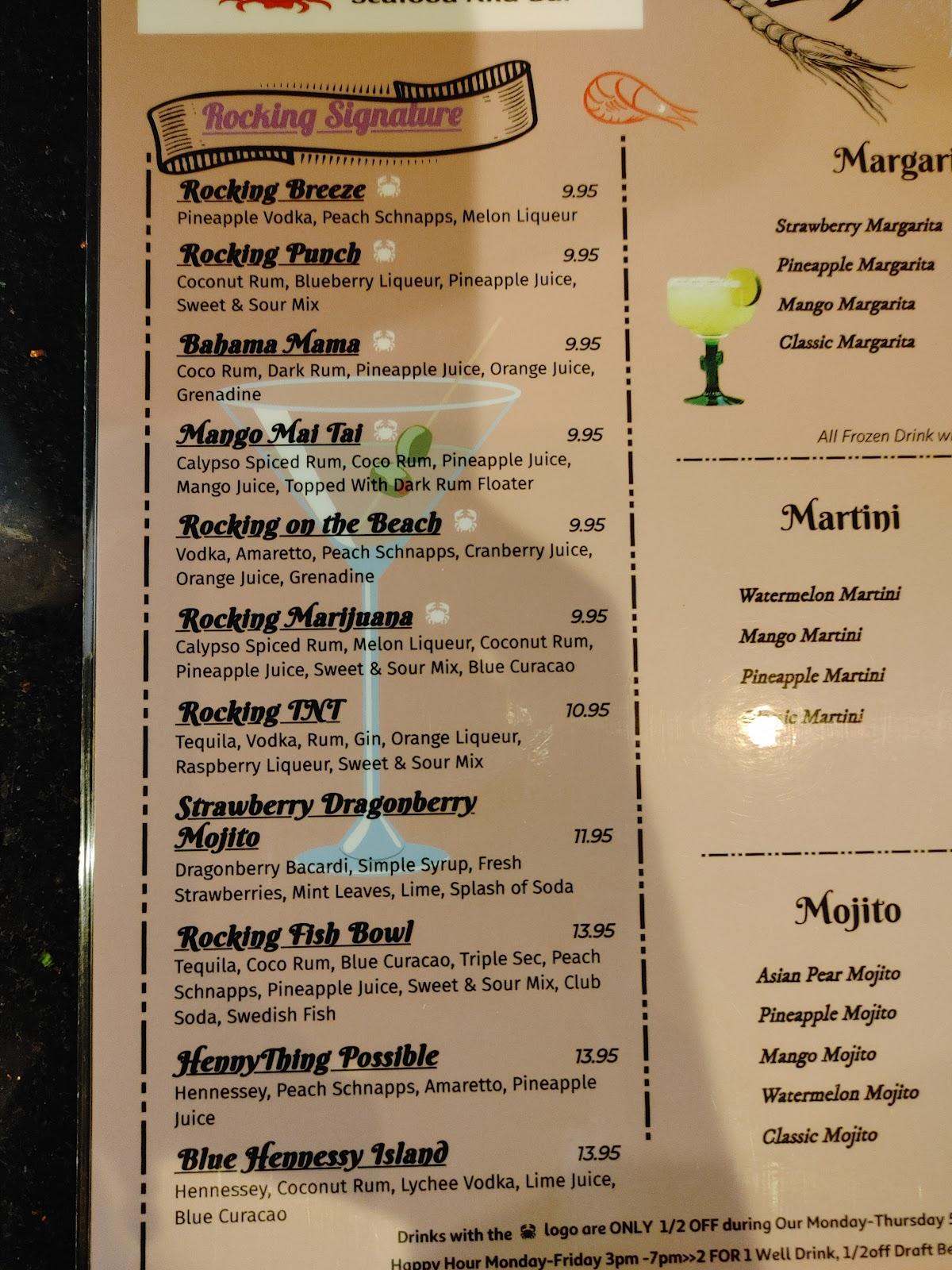 Carta del restaurante Rocking Crab, Jacksonville