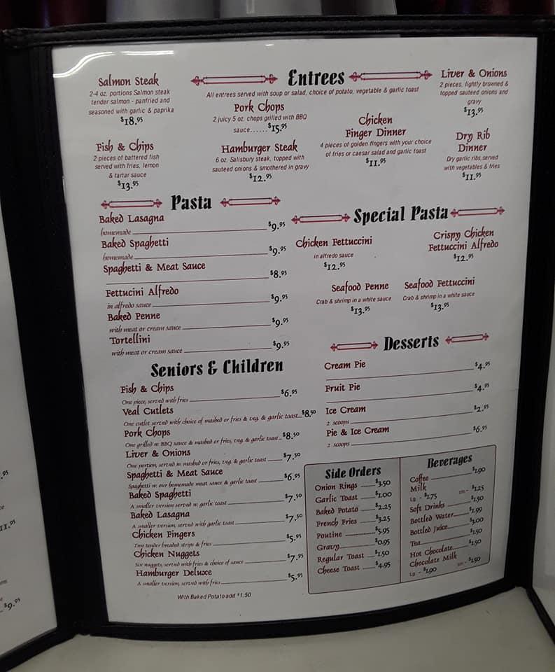 Menu at Rite Spot Pizza & Steak House restaurant, Consort, 50 St