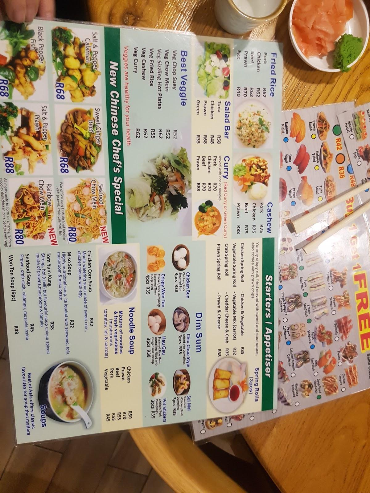 Menu at Best Of Asia Green Point restaurant, Cape Town, 105 Main Rd