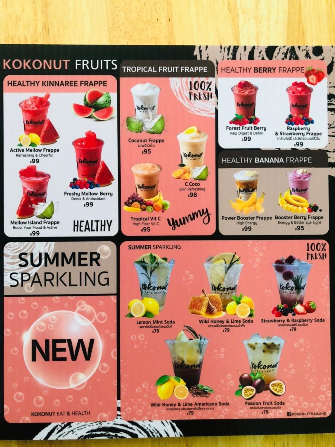 Menu at Kokonut Eat and Health ตึก Glas Haus สุขุมวิท 25 restaurant, Bangkok