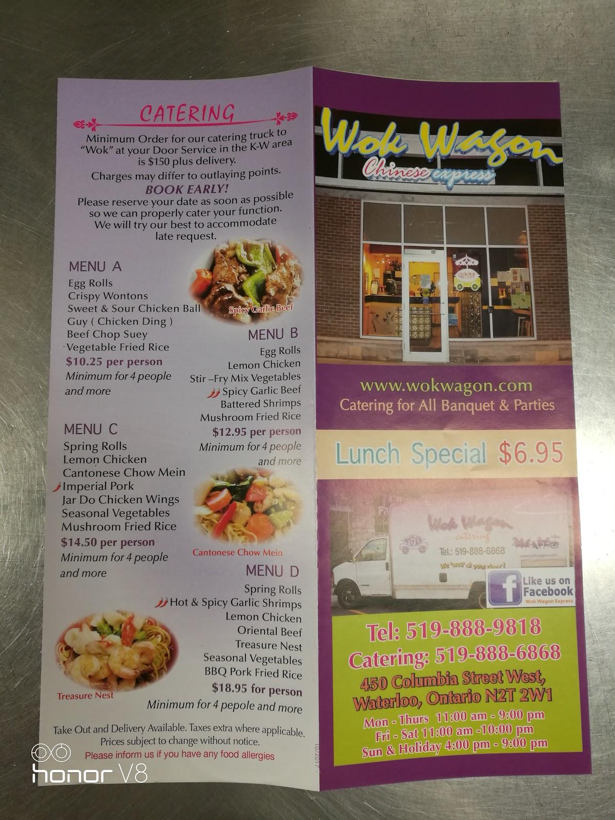 Menu at Wok Wagon Express restaurant, Waterloo