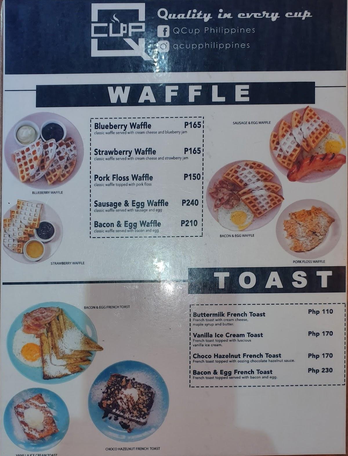Menu at Q Cup Philippines restaurant, Quezon City