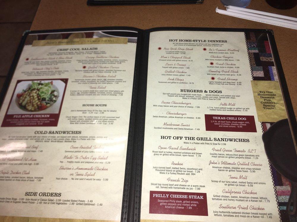 Menu at Sharon's Homestyle Cookin' restaurant, Orlando