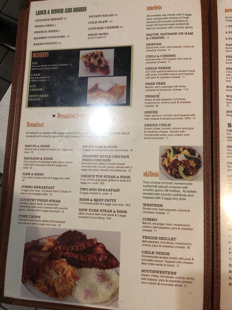 Menu at Sugar Mill restaurant, Bakersfield