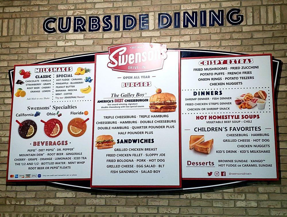 Menu at Swensons Drive-In fast food, Columbus, Ikea Wy
