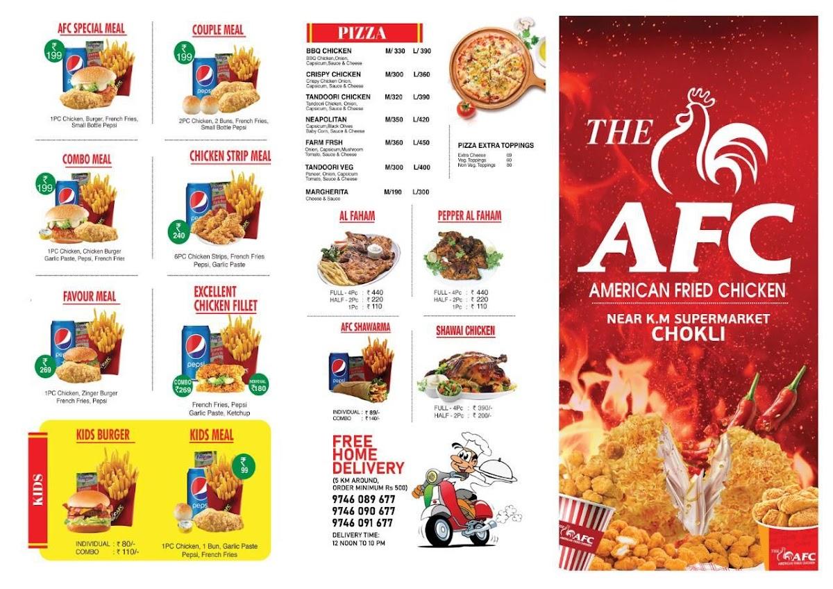 Menu at THE AFC CHOKLI, Chokli