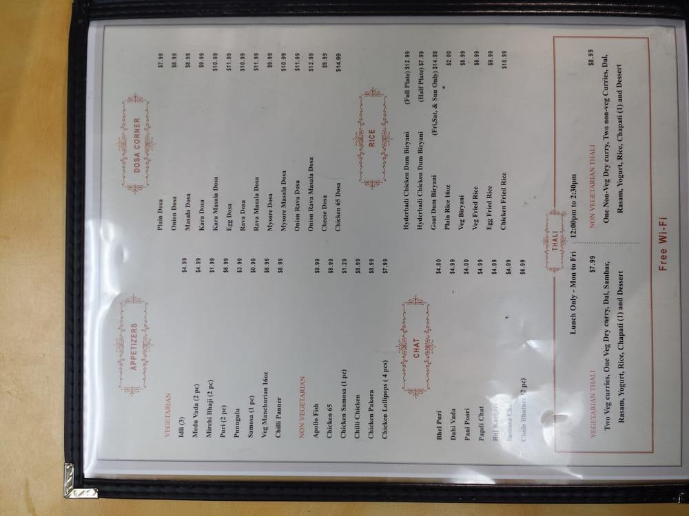 Menu at Apna Chat Bhavan restaurant, Beaverton