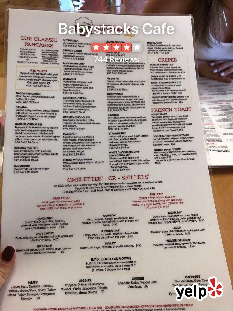 Menu at BabyStacks restaurant, Henderson, 550 N Stephanie St Suite D