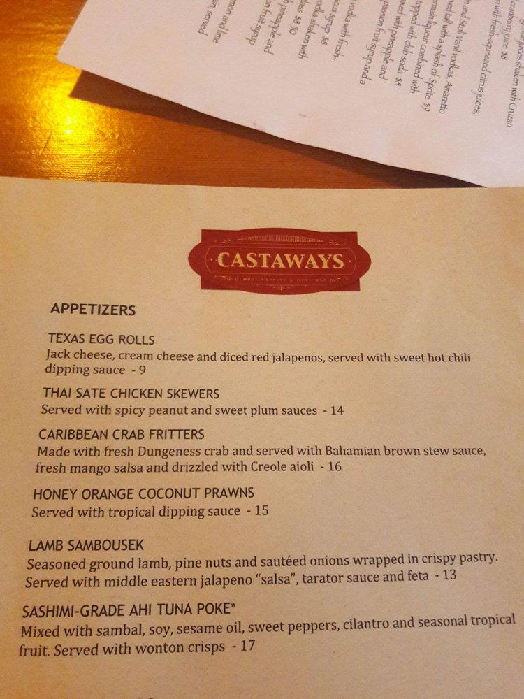 Menu at Castaways Global Cuisine restaurant, Cannon Beach