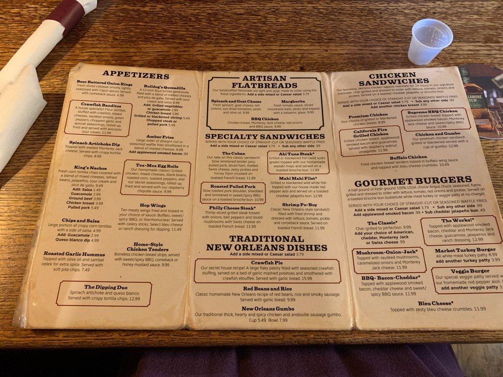 Menu at The Bulldog, Jackson pub & bar, Jackson