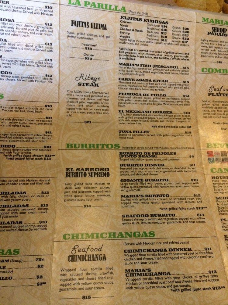 Menu at CASA MARIA MEXICAN GRILL - WATSON restaurant, USA, LA-16