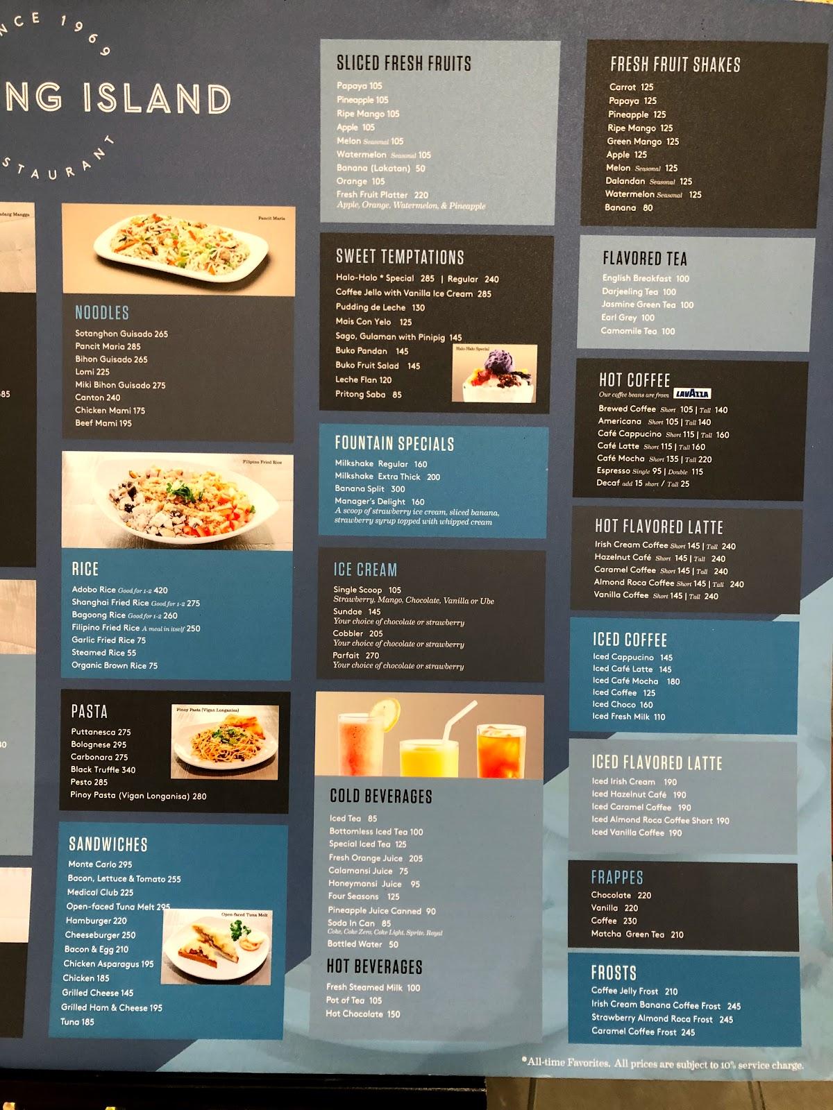 Menu at Floating Island Restaurant, Makati, H257+PR7
