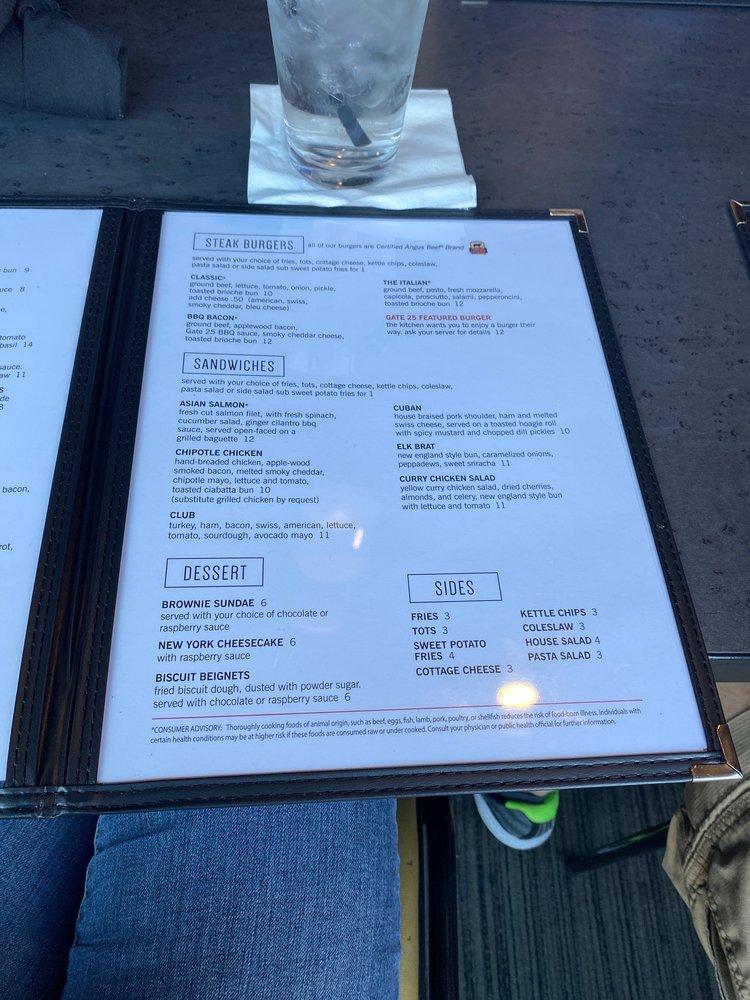 Menu at Gate 25 Bar and Restaurant, Lincoln
