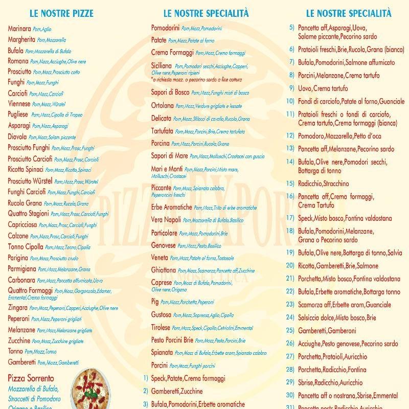 Menu da TOCO il Locale pizzeria, Monselice