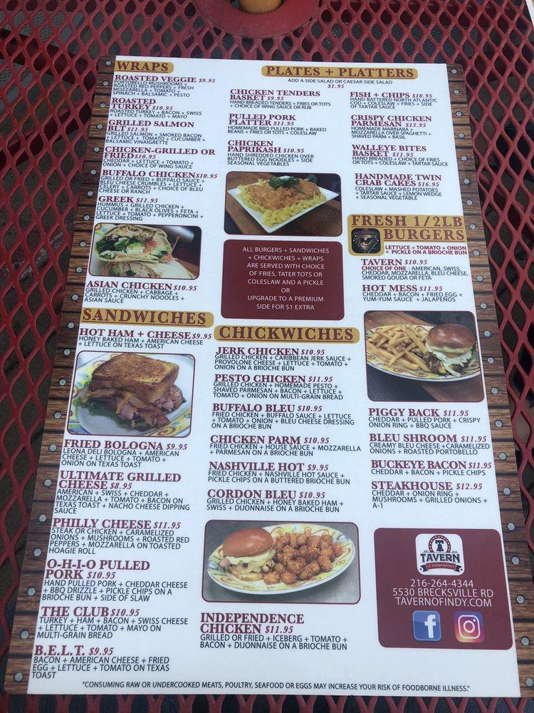 Menu at Tavern of Independence pub & bar, Independence