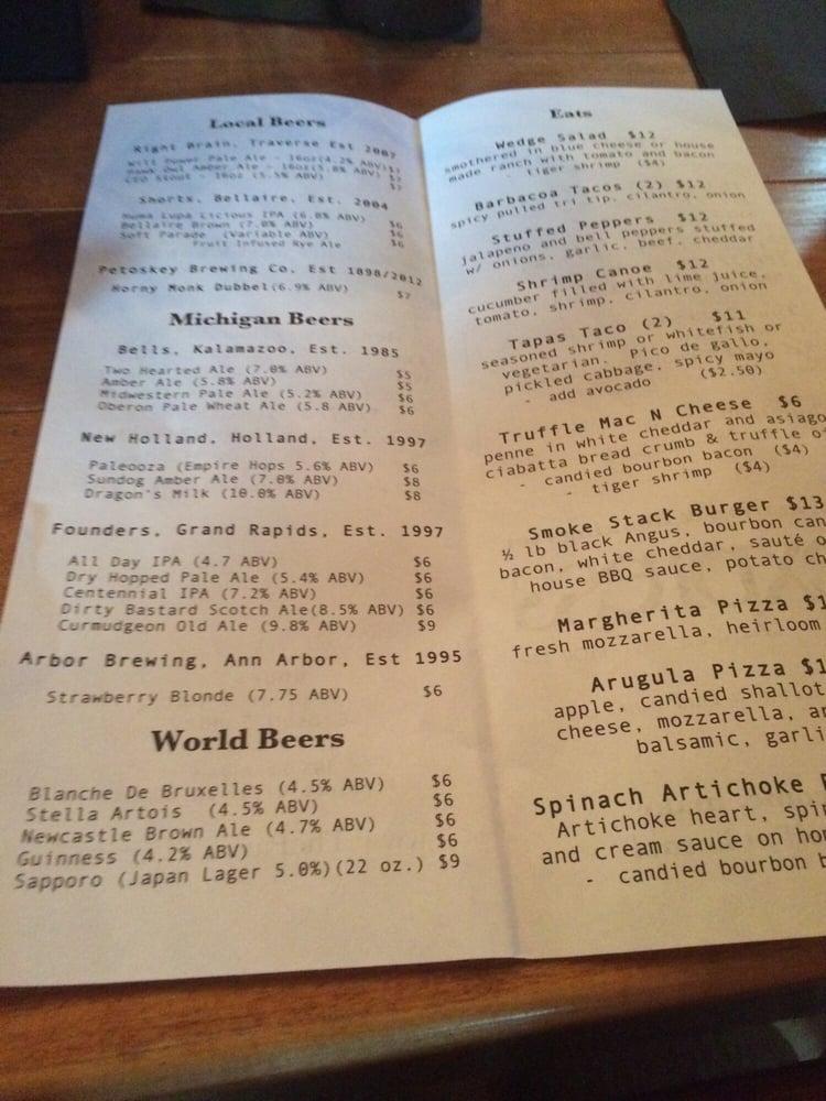 Menu at The Parlor TC pub & bar, Traverse City